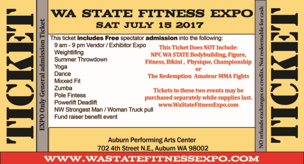 Expo Ticket Confirmation Page – WA State Fitness Expo